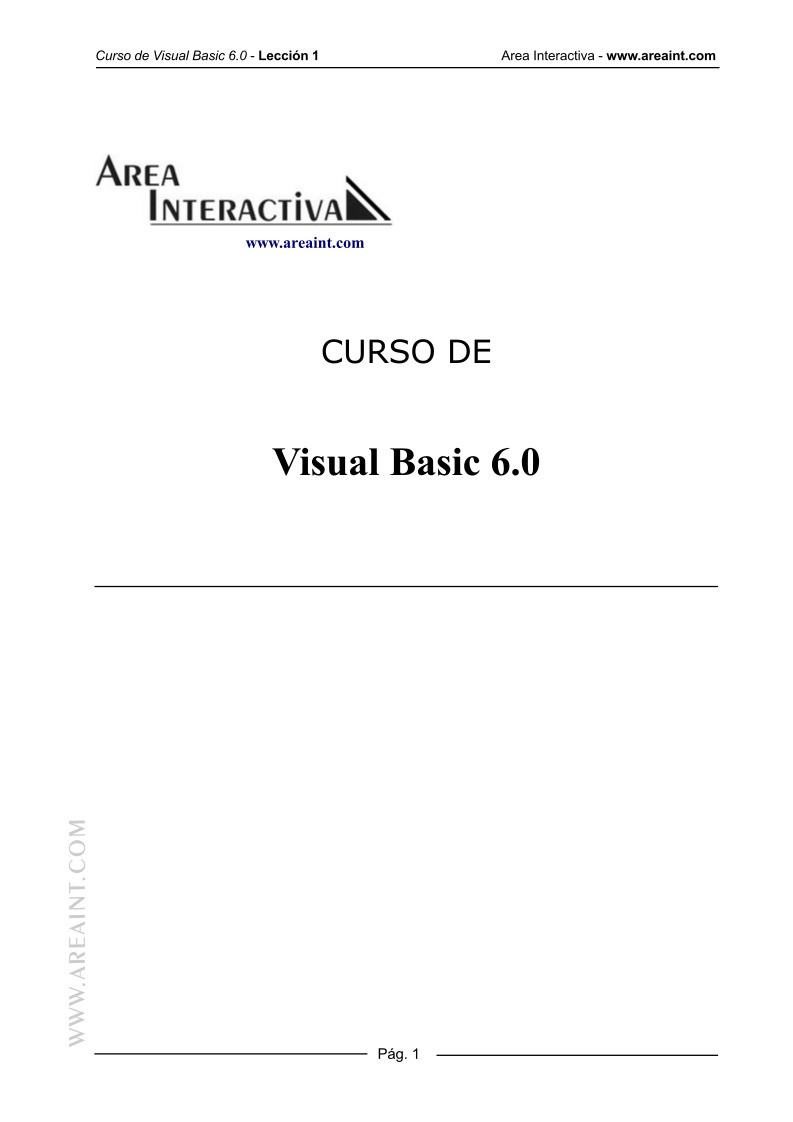PDF de programación - Curso de Visual Basic 6.0 - Lección 1